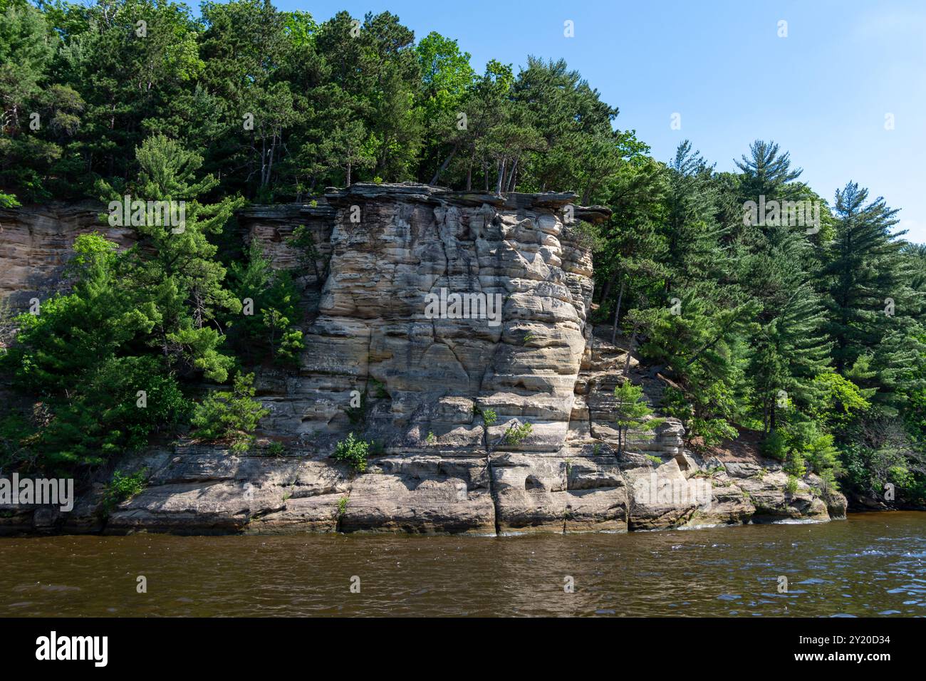 The Cambrian sandstone bluffs along the Wisconsin River in the ...