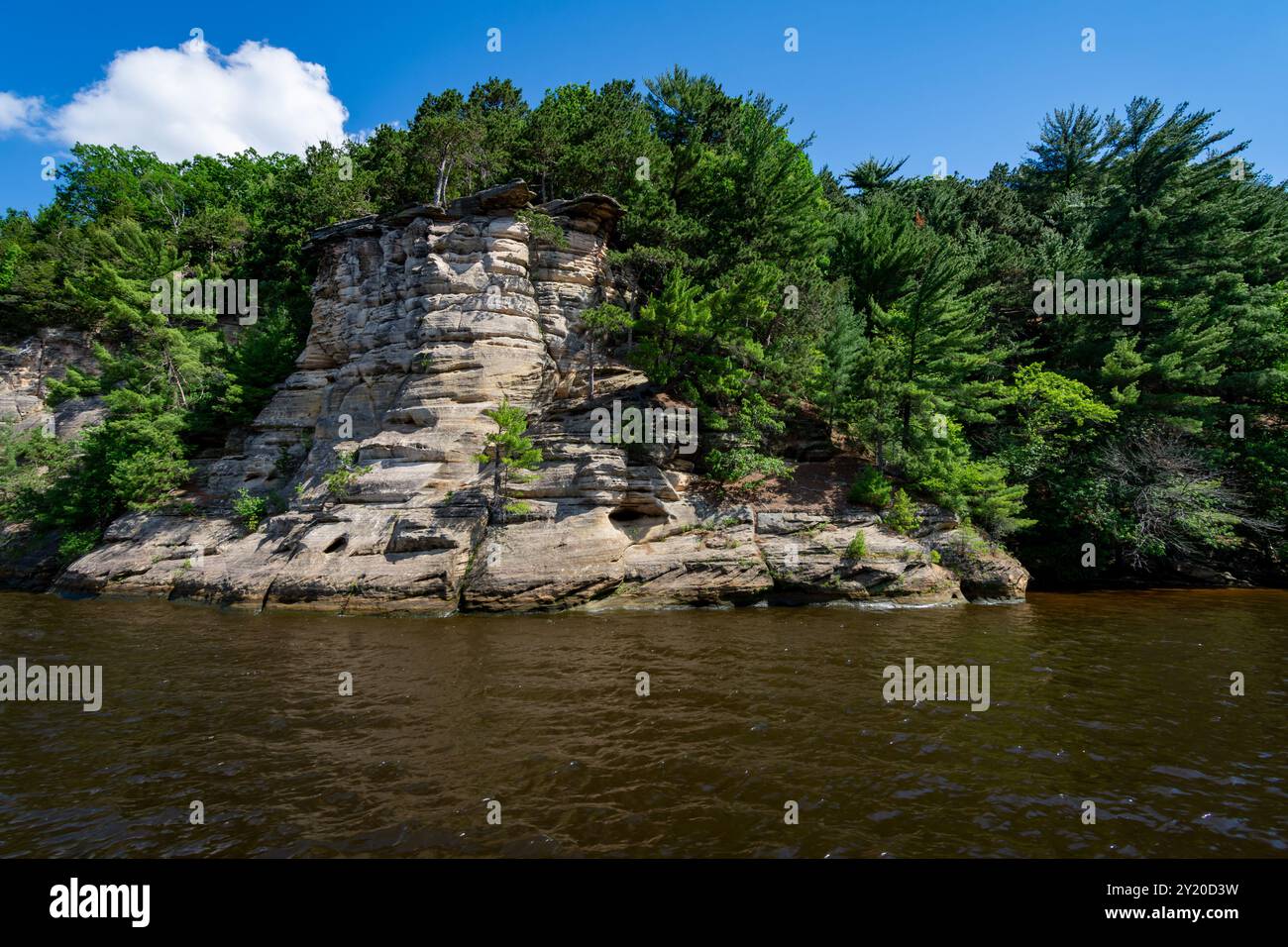 The Cambrian sandstone bluffs along the Wisconsin River in the ...