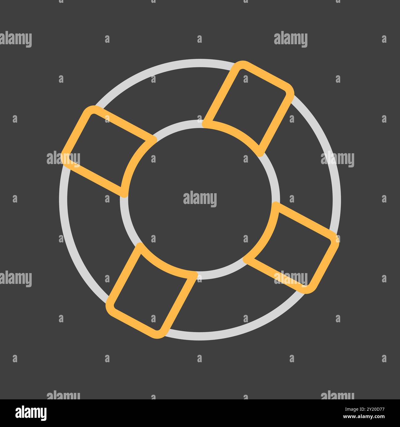 Life ring vector on dark background icon. Life preserver symbol. Life ...