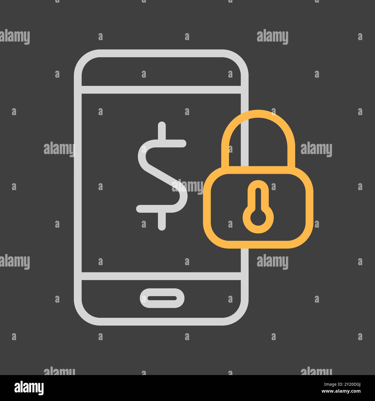 Mobile banking vector on dark background icon. Save funds. Internet ...