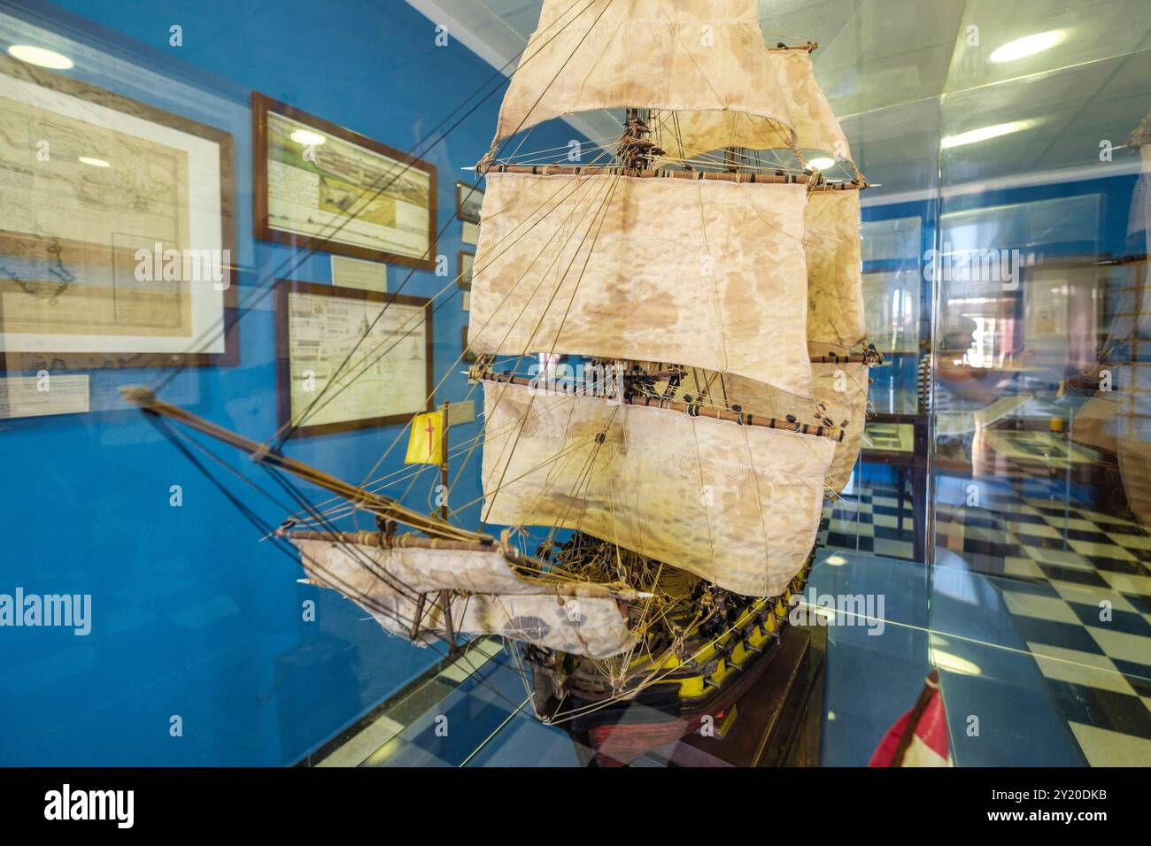 model of the ship Santa Ana in the battle of Trafalgar, 1784, Military ...