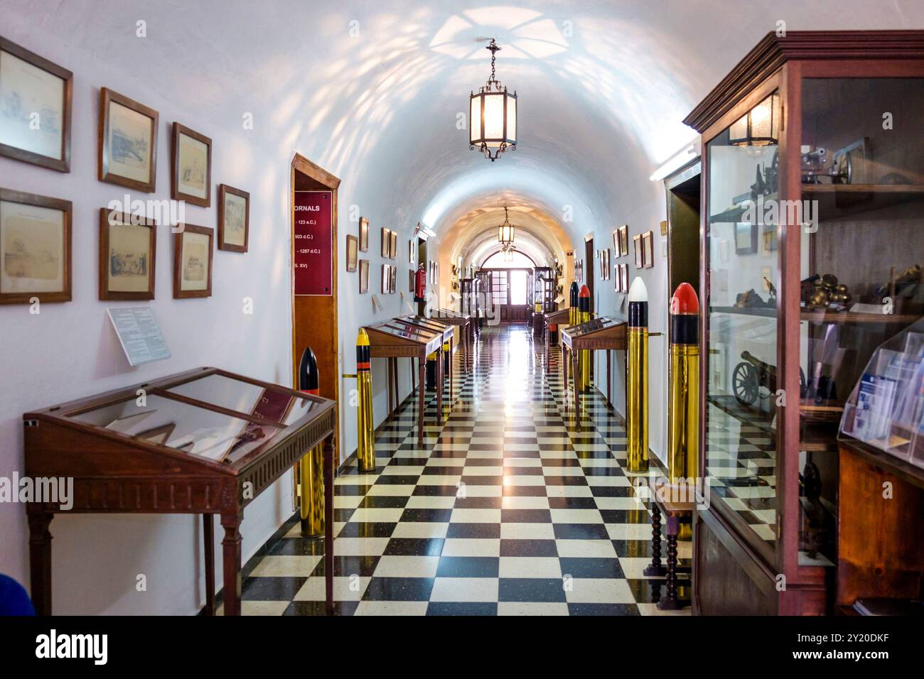 Military Museum of Menorca, old barracks of Cala Corb, central square ...