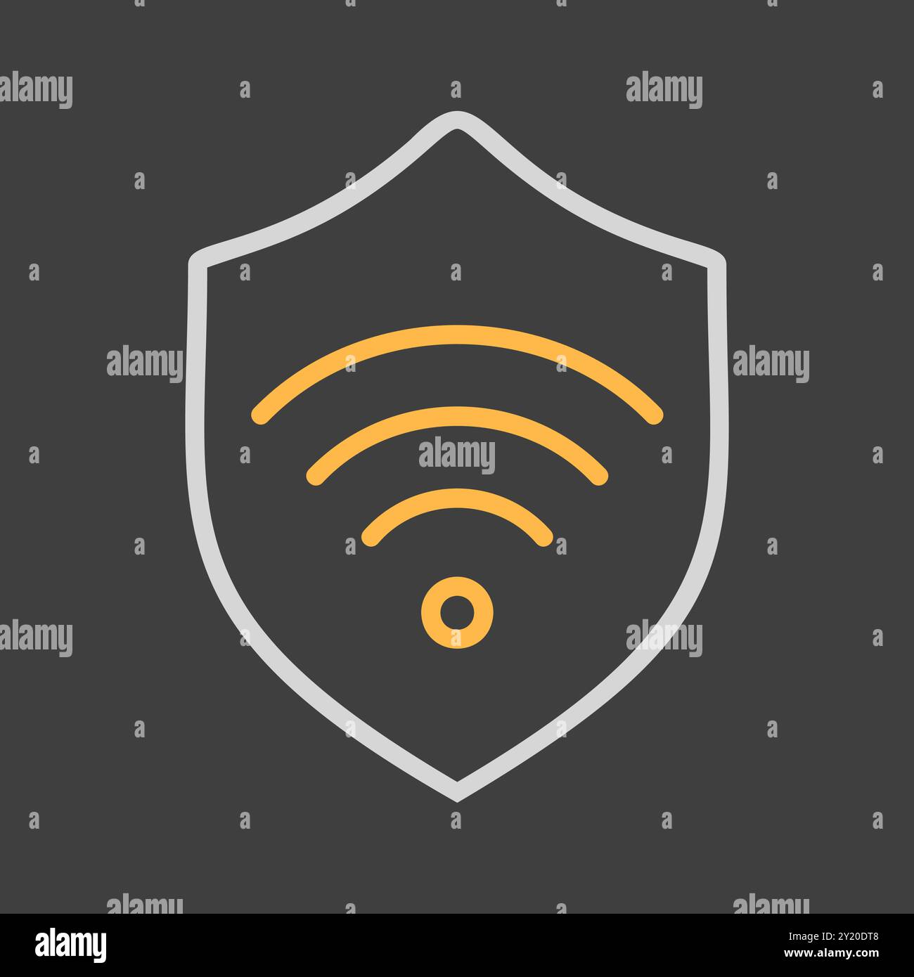 Protection wifi vector on dark background icon. Private network. Shield ...