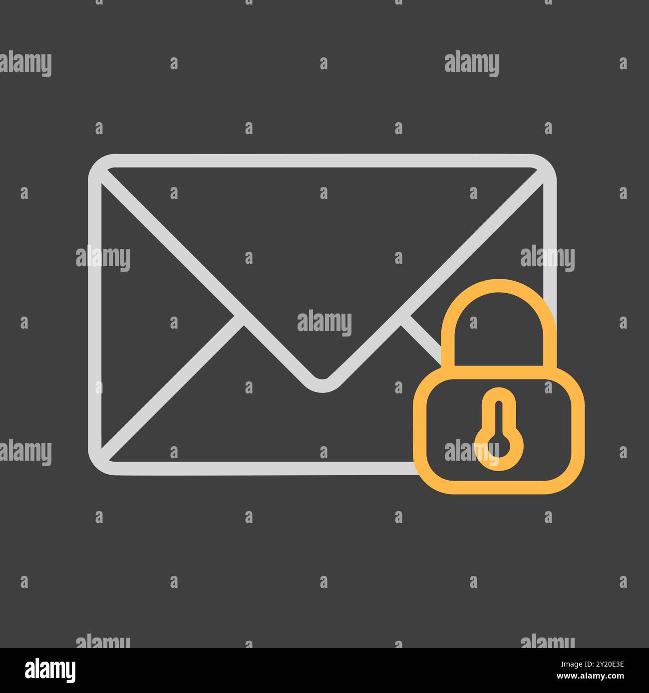 Lock envelope vector on dark background icon. Unlock envelope sign ...