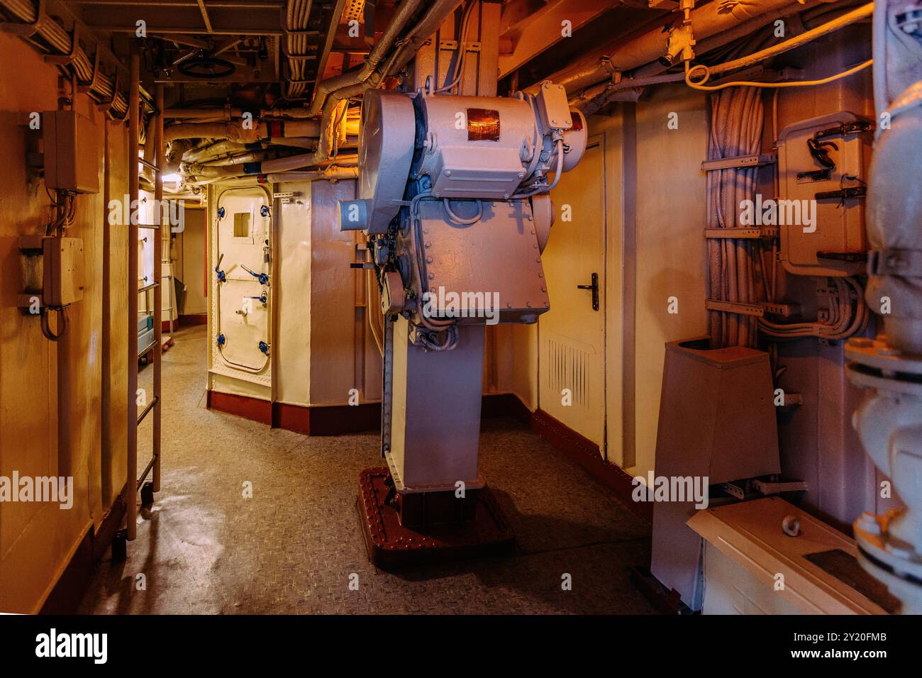 Old abandoned military ship corridor Stock Photo - Alamy
