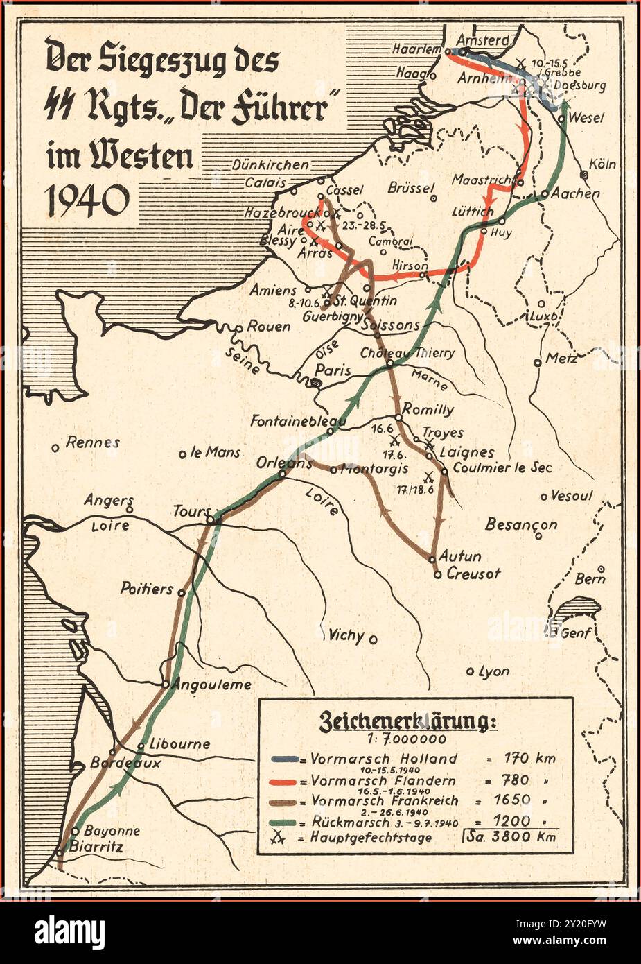 Der siegeszug des waffen ss regiments der fuhrer 1940 hi-res stock ...