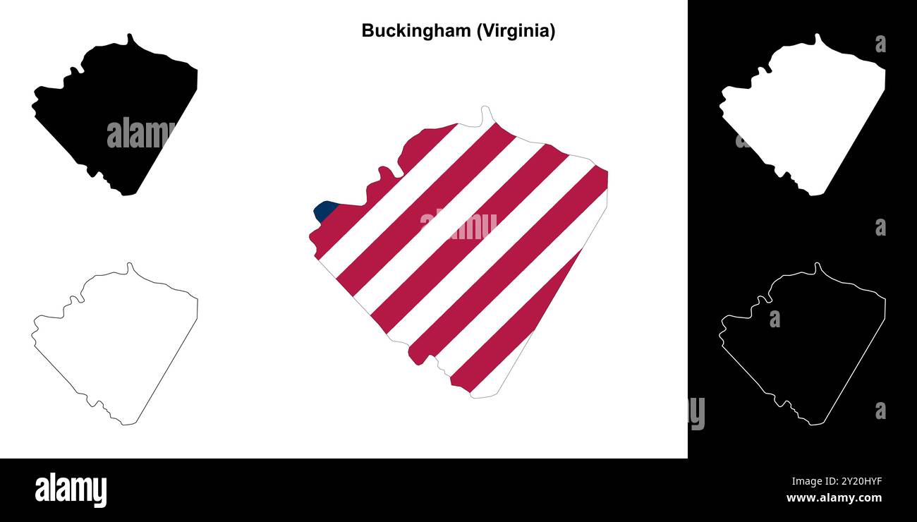Buckingham County (Virginia) outline map set Stock Vector Image & Art ...