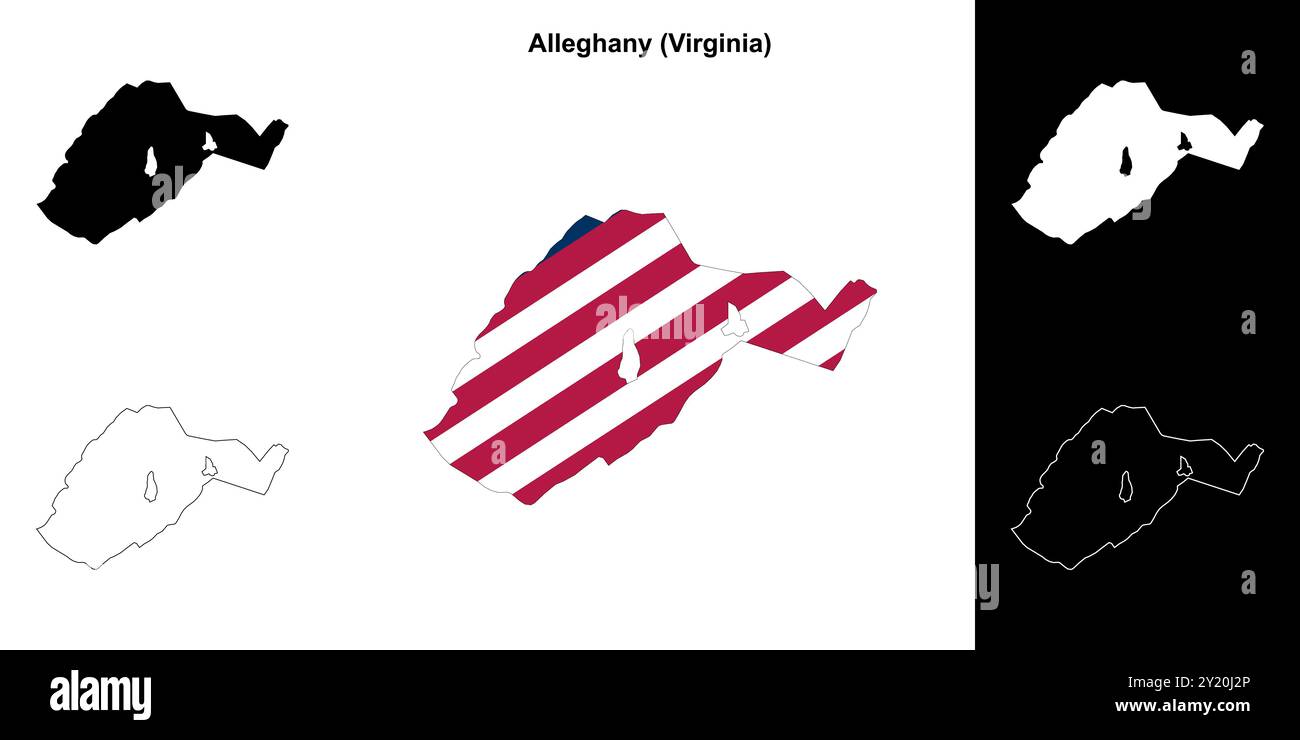 Alleghany County (Virginia) outline map set Stock Vector Image & Art ...