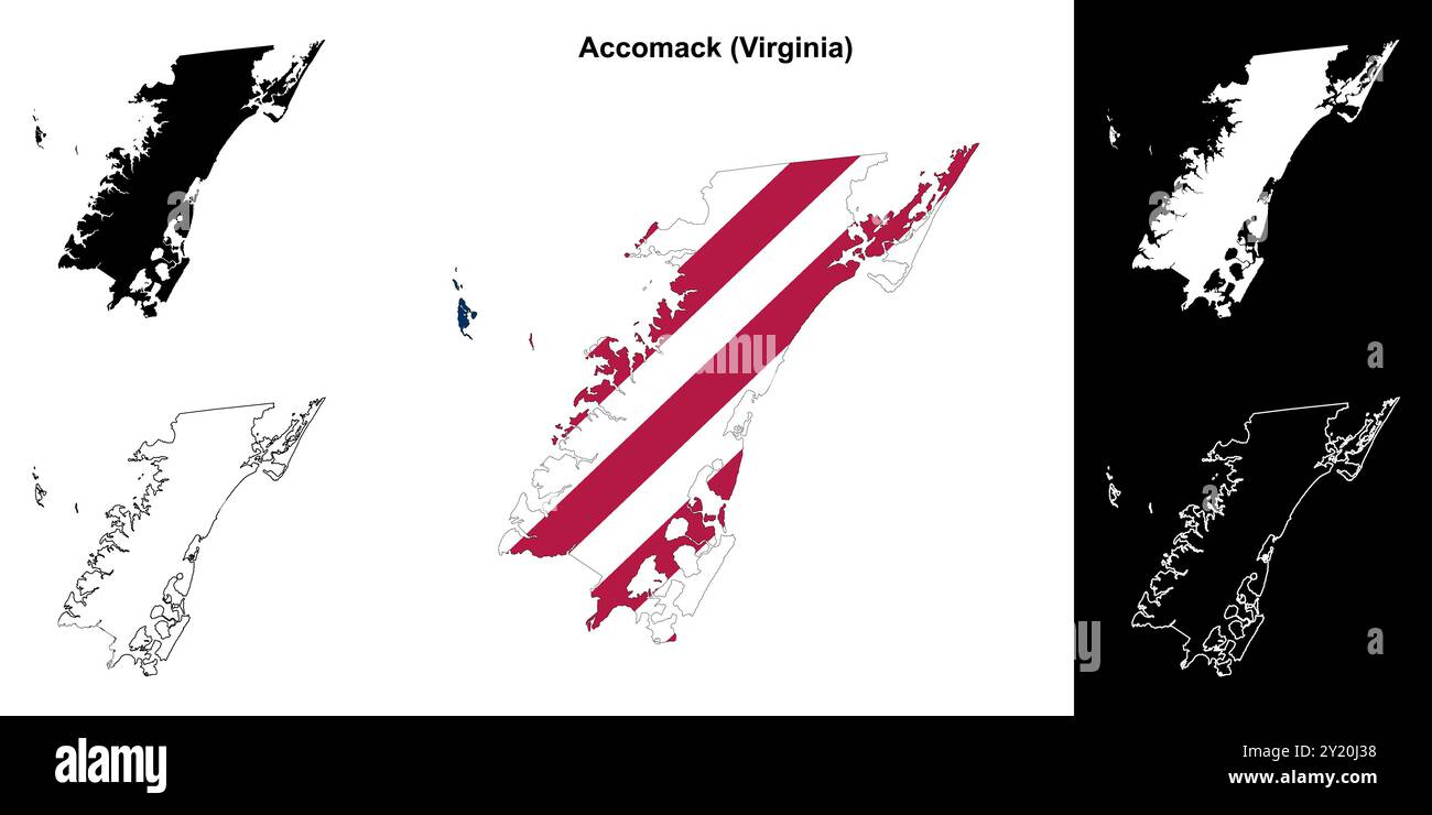 Accomack County (Virginia) outline map set Stock Vector Image & Art - Alamy