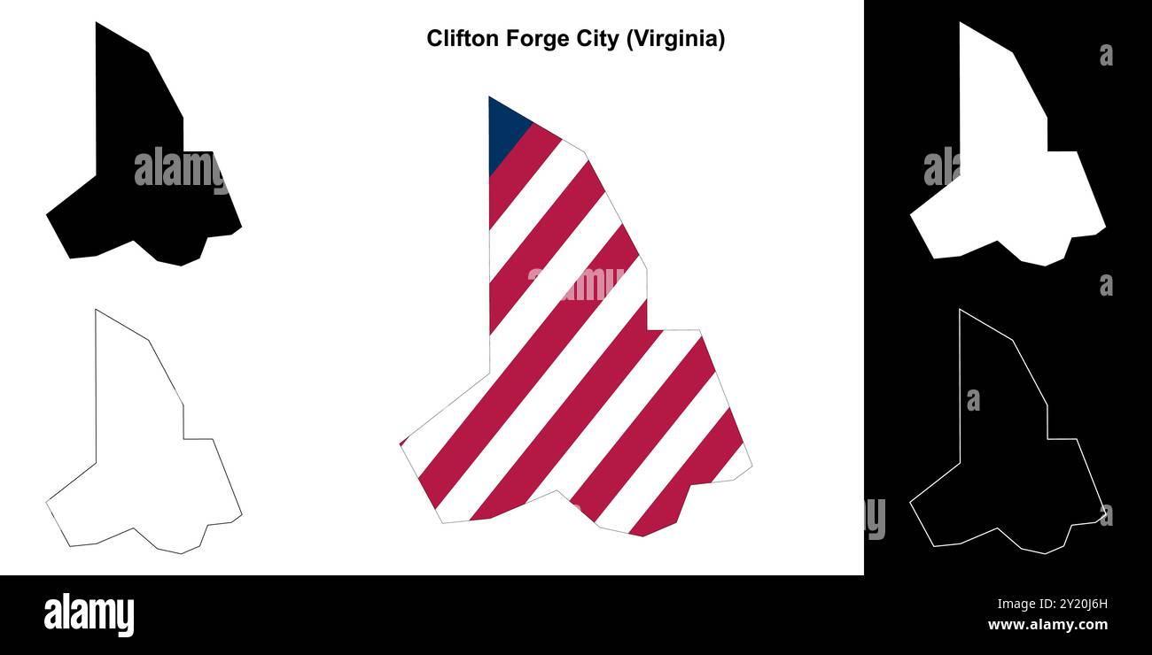 Clifton forge city outline map hi-res stock photography and images - Alamy