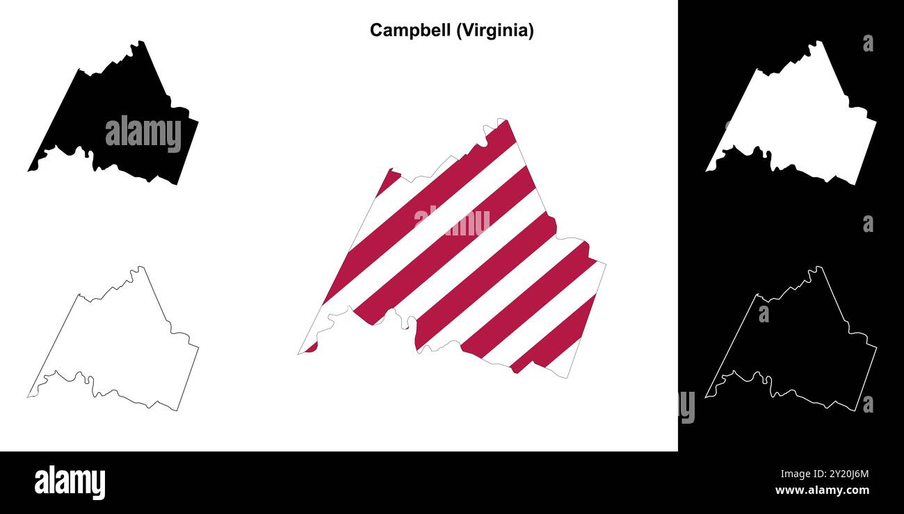 Campbell County (Virginia) outline map set Stock Vector Image & Art - Alamy