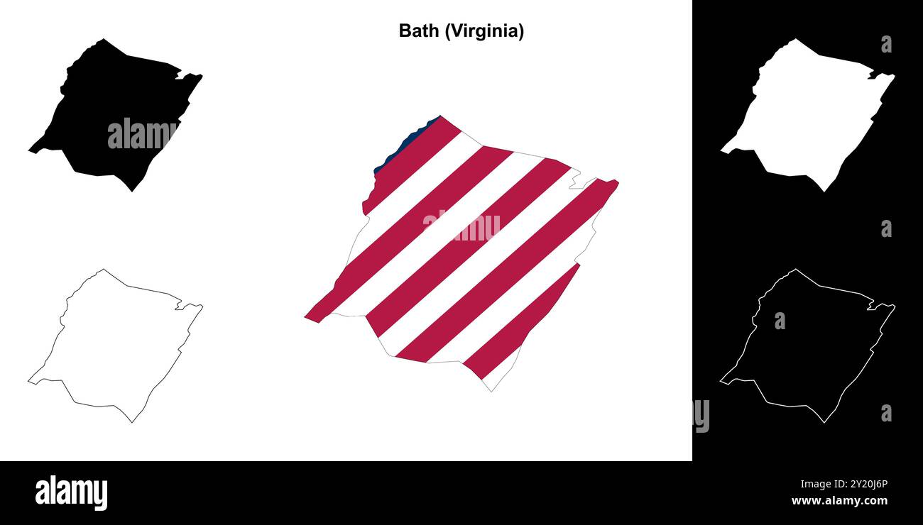 Bath County (Virginia) outline map set Stock Vector Image & Art - Alamy