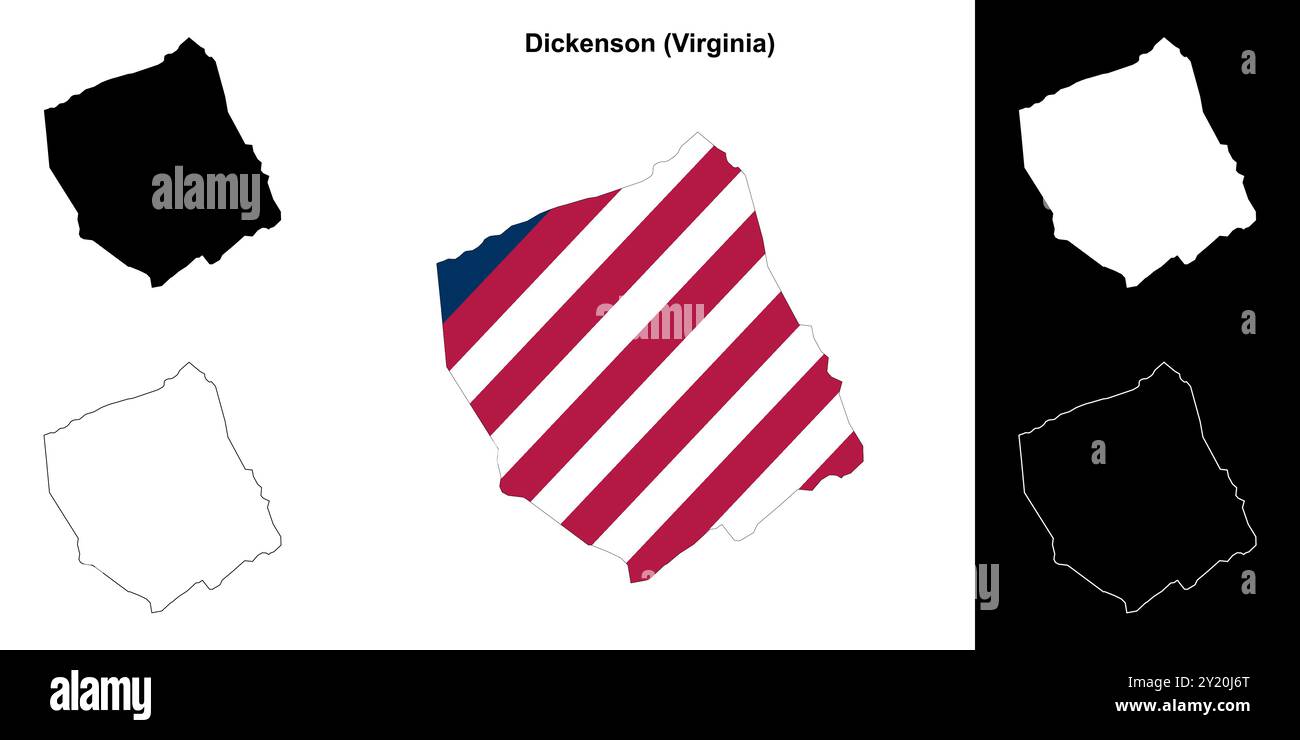 Dickenson County (Virginia) outline map set Stock Vector Image & Art ...
