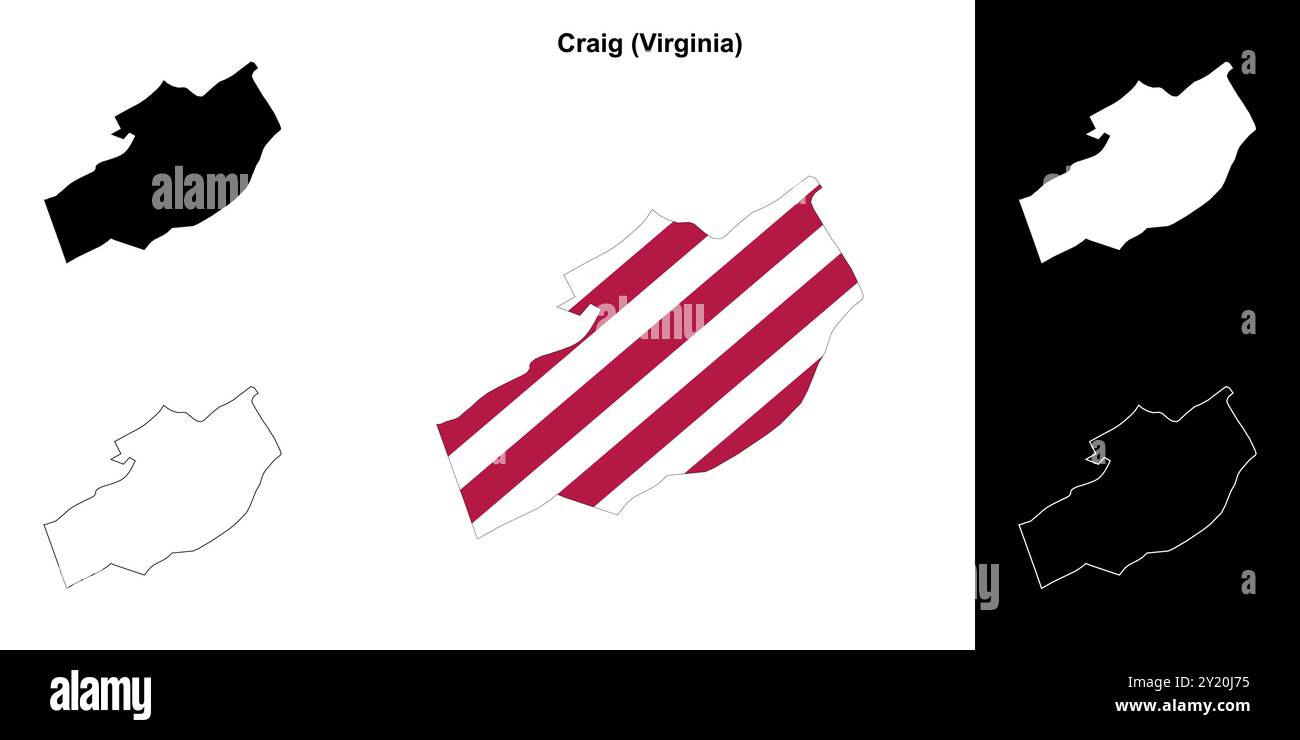 Craig County (Virginia) outline map set Stock Vector Image & Art - Alamy