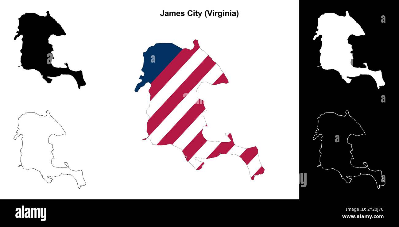James City County (Virginia) outline map set Stock Vector Image & Art ...