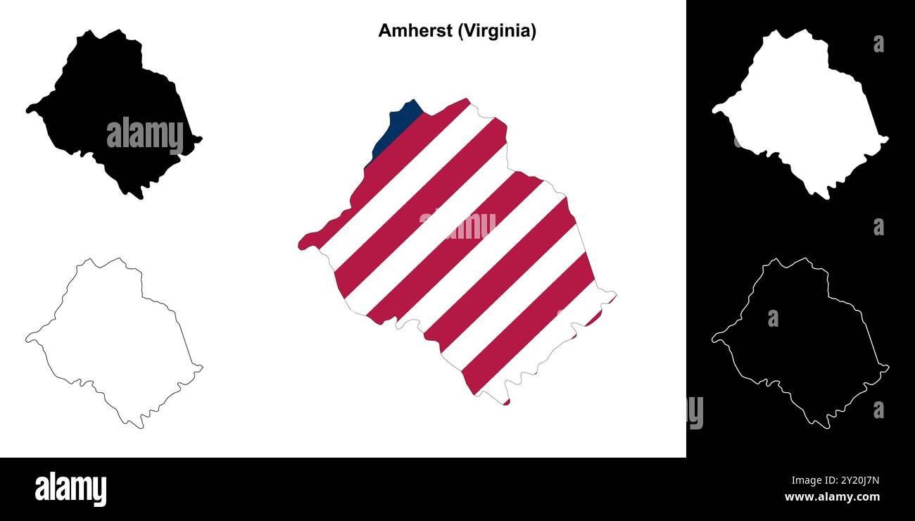 Amherst vector outline map hi-res stock photography and images - Alamy