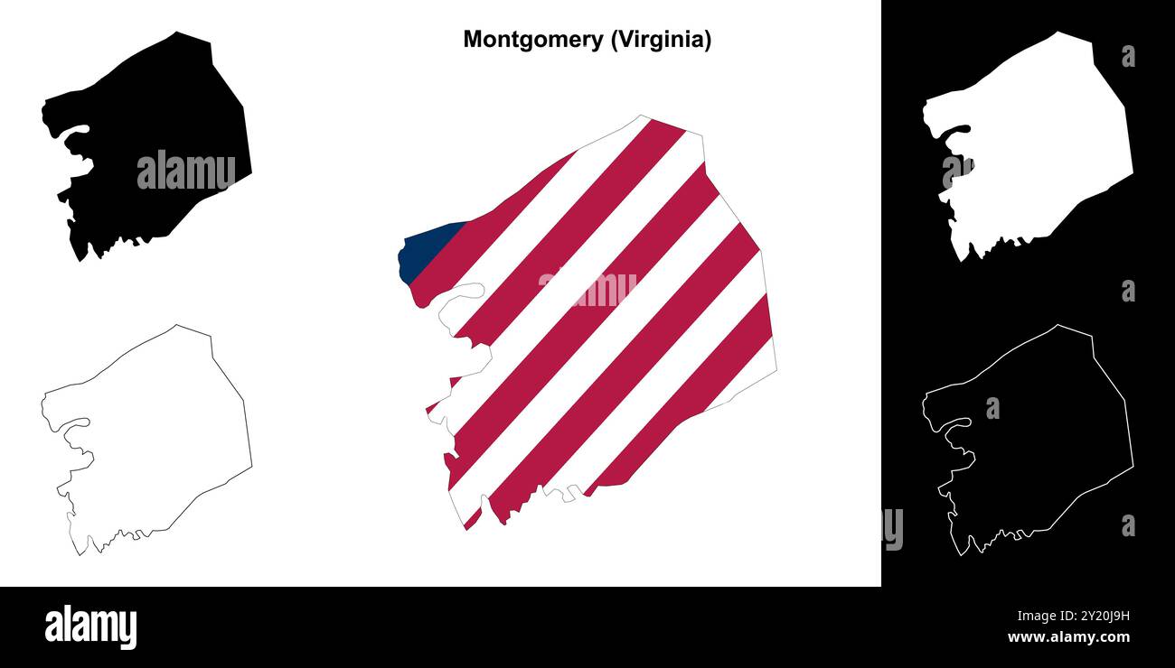 Montgomery County (Virginia) outline map set Stock Vector Image & Art ...