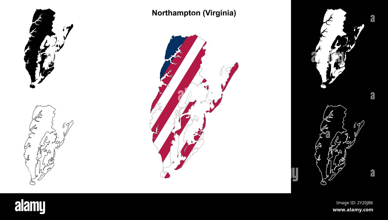 Northampton County (Virginia) outline map set Stock Vector Image & Art ...