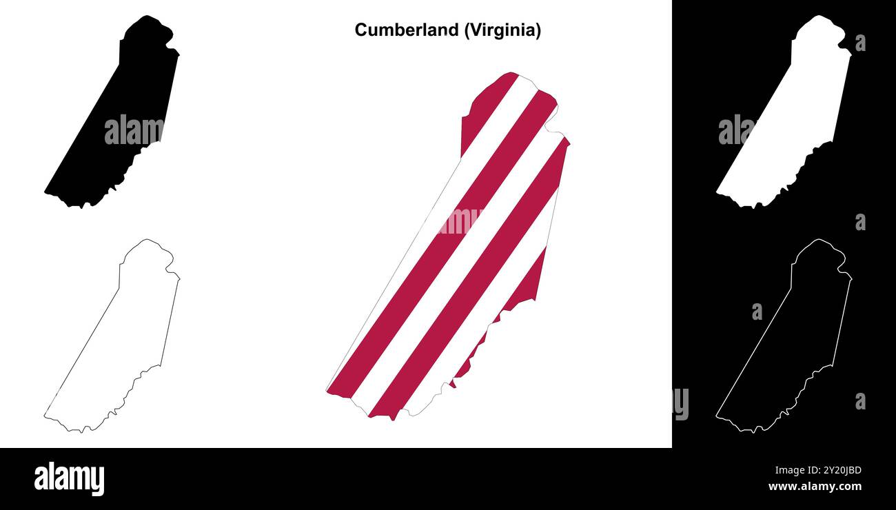 Cumberland County (Virginia) outline map set Stock Vector Image & Art ...