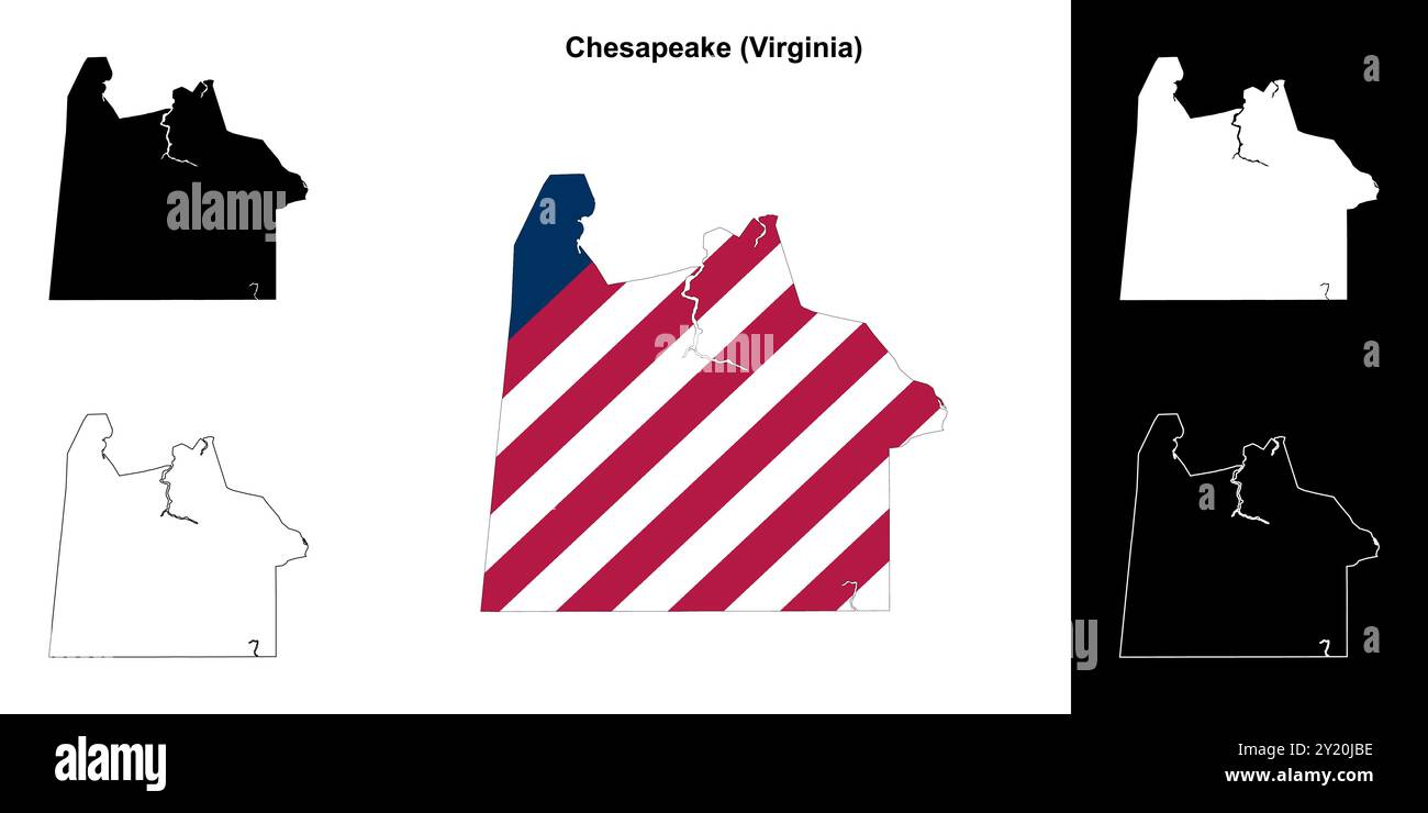 Chesapeake County (Virginia) outline map set Stock Vector Image & Art - Alamy
