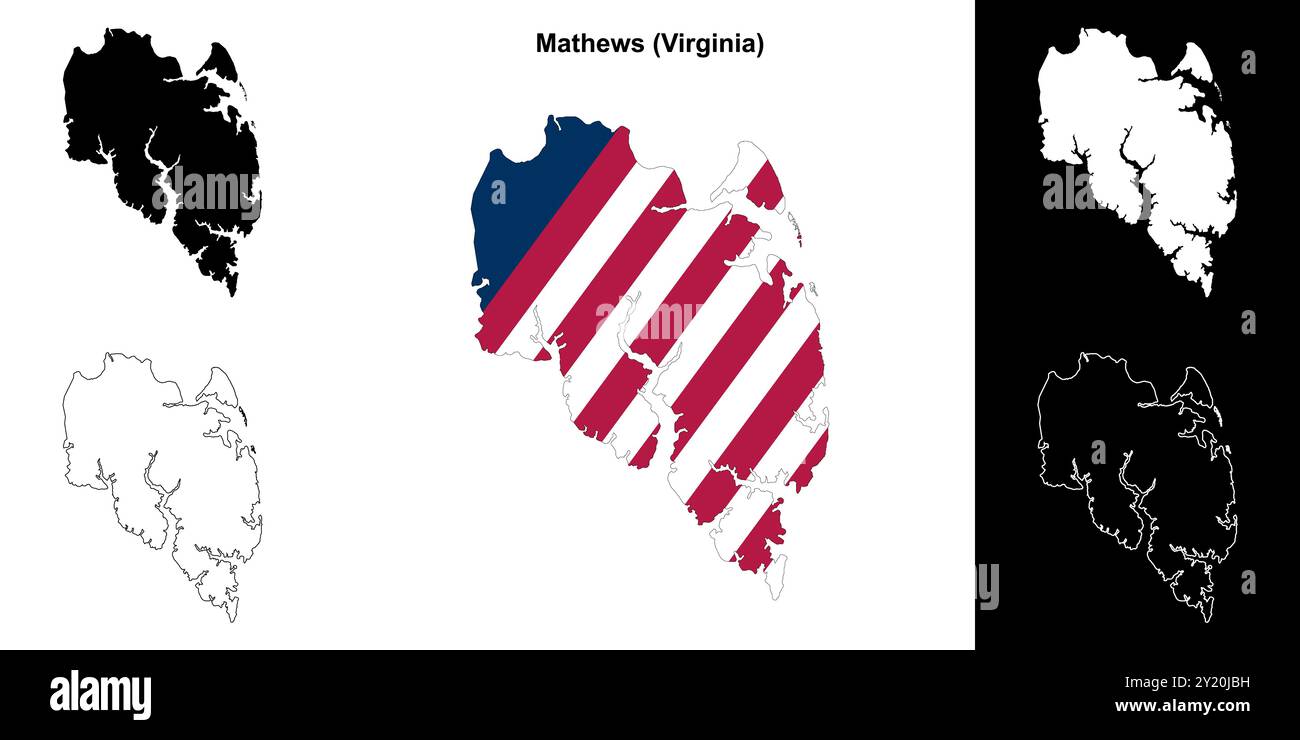 Mathews County (Virginia) outline map set Stock Vector Image & Art - Alamy