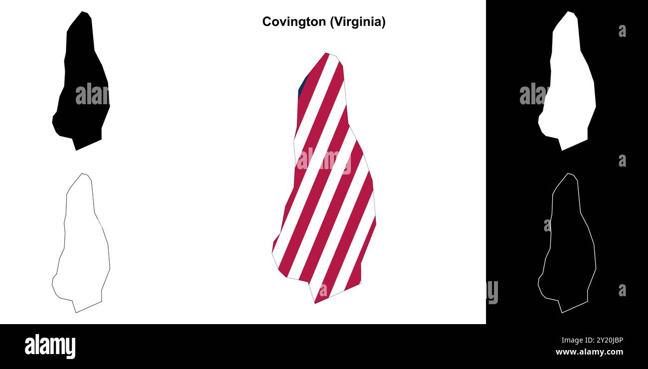 Covington County (Virginia) outline map set Stock Vector Image & Art ...