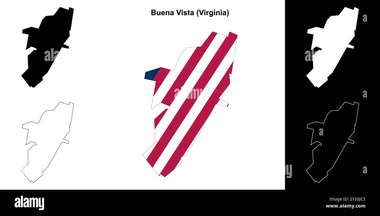 Buena Vista County (Virginia) outline map set Stock Vector Image & Art ...