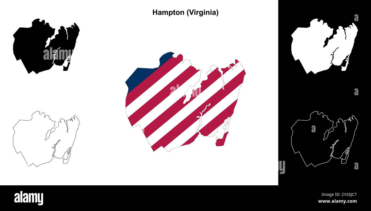 Hampton County (Virginia) outline map set Stock Vector Image & Art - Alamy