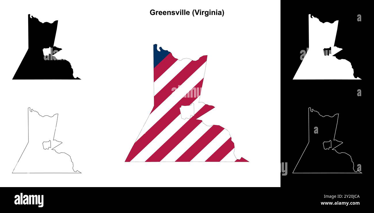 Greensville County (Virginia) outline map set Stock Vector Image & Art ...