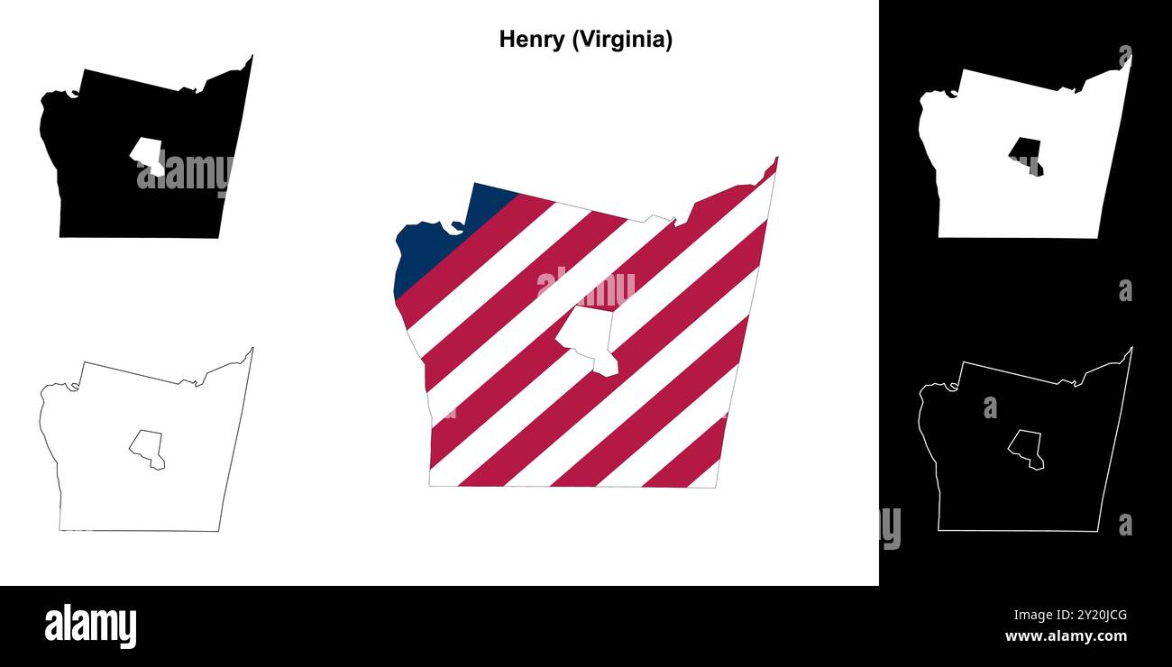 Henry County (Virginia) outline map set Stock Vector Image & Art - Alamy