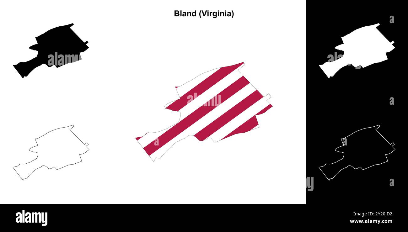 Bland County (Virginia) outline map set Stock Vector Image & Art - Alamy