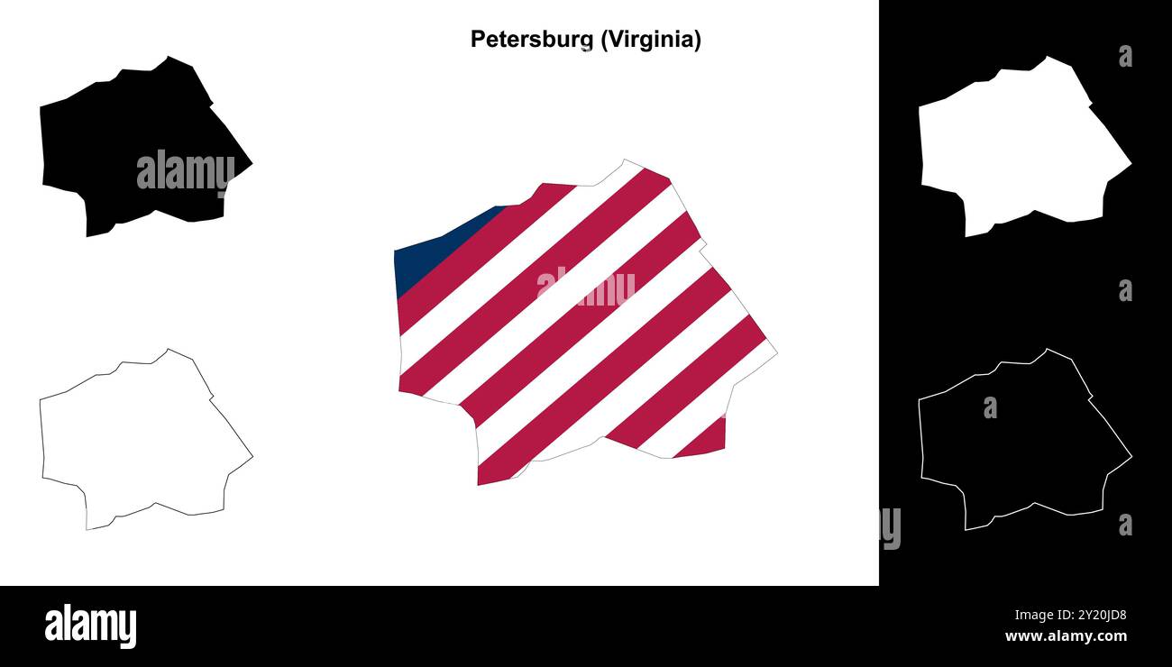 Petersburg County (Virginia) outline map set Stock Vector Image & Art ...