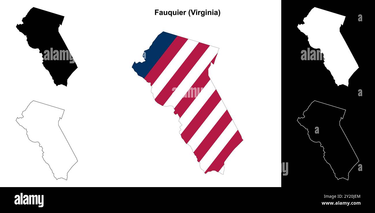 Fauquier County (Virginia) outline map set Stock Vector Image & Art - Alamy