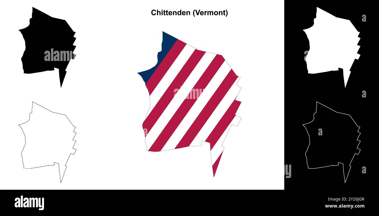 Chittenden County (Vermont) outline map set Stock Vector Image & Art ...