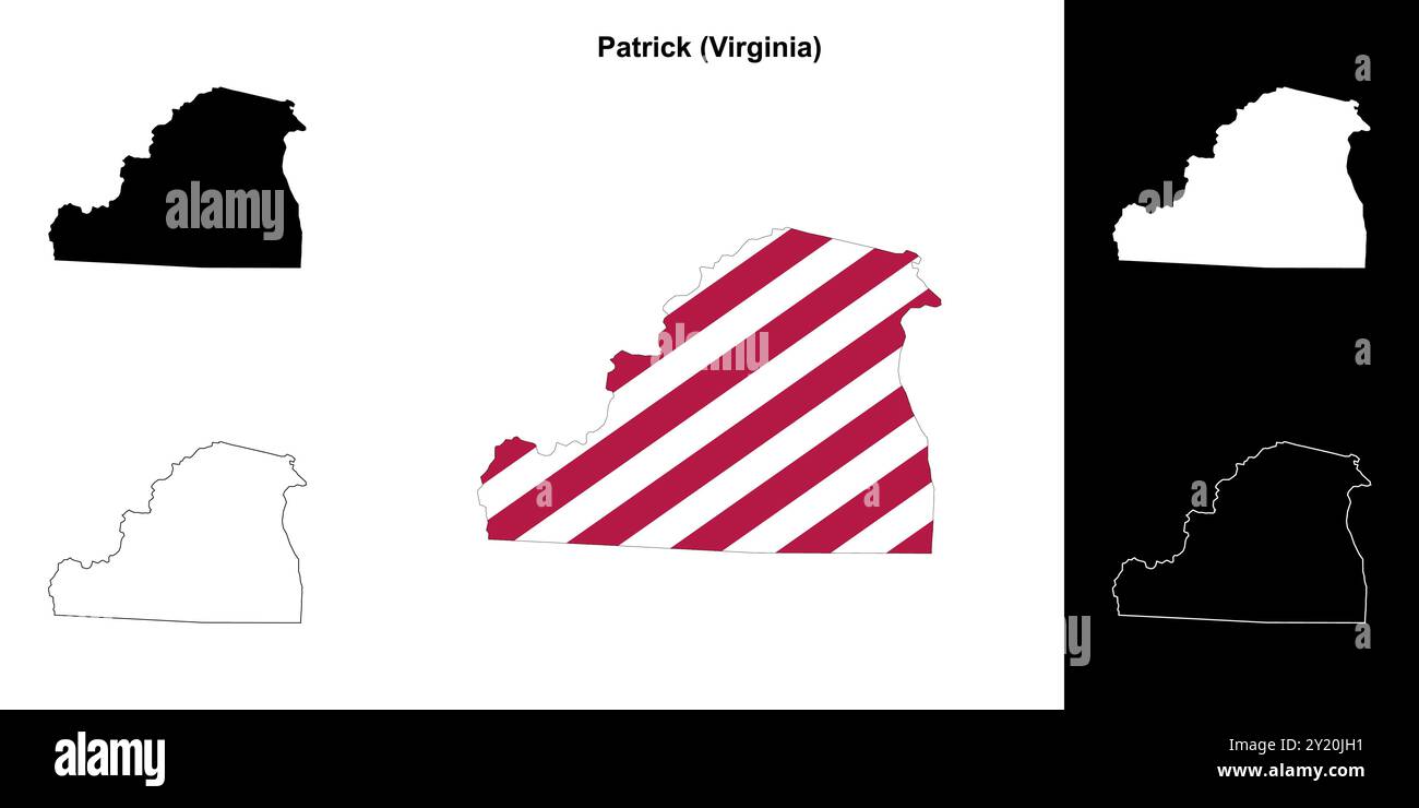 Patrick County (Virginia) outline map set Stock Vector Image & Art - Alamy