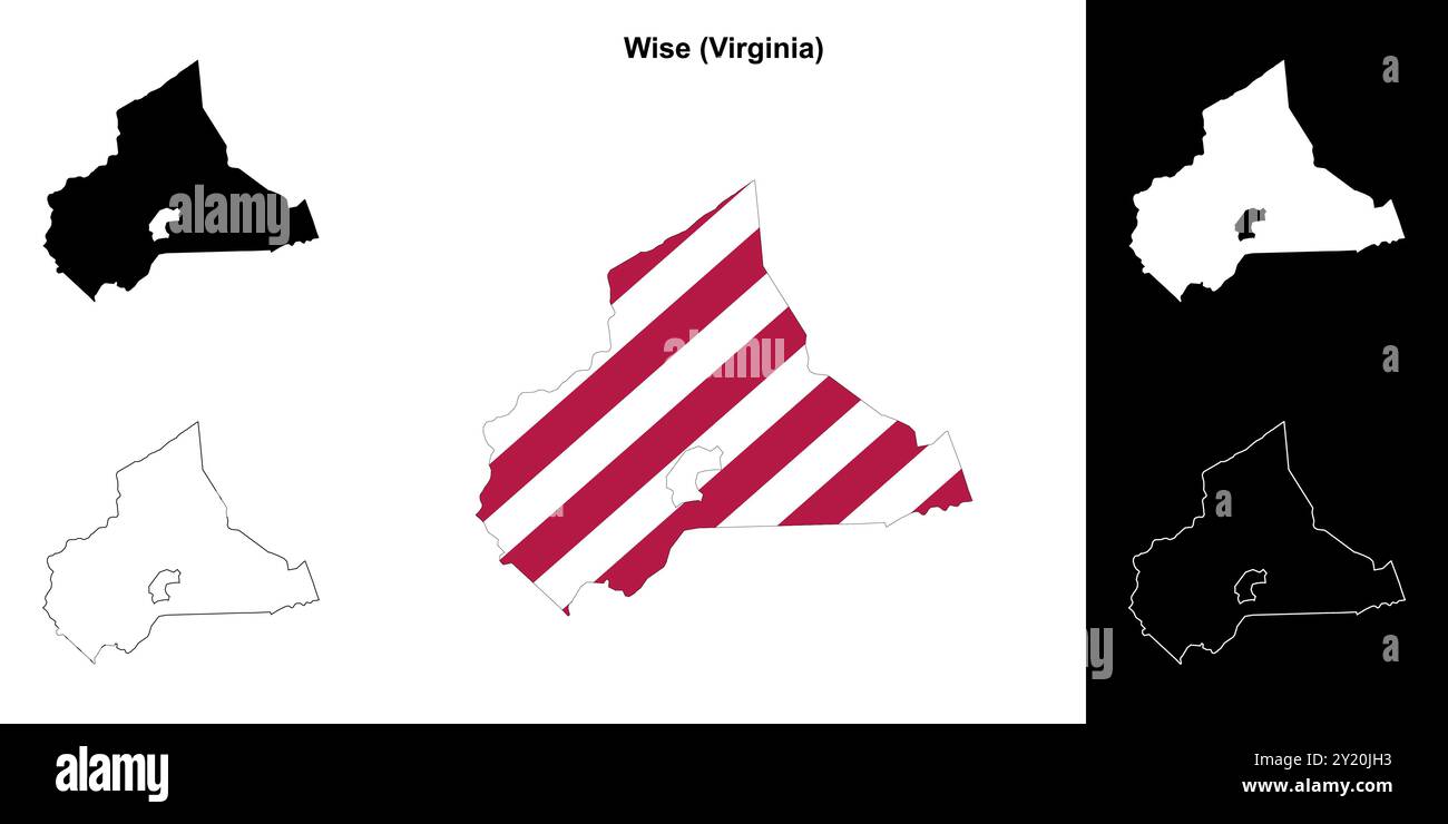 Wise County (Virginia) outline map set Stock Vector Image & Art - Alamy