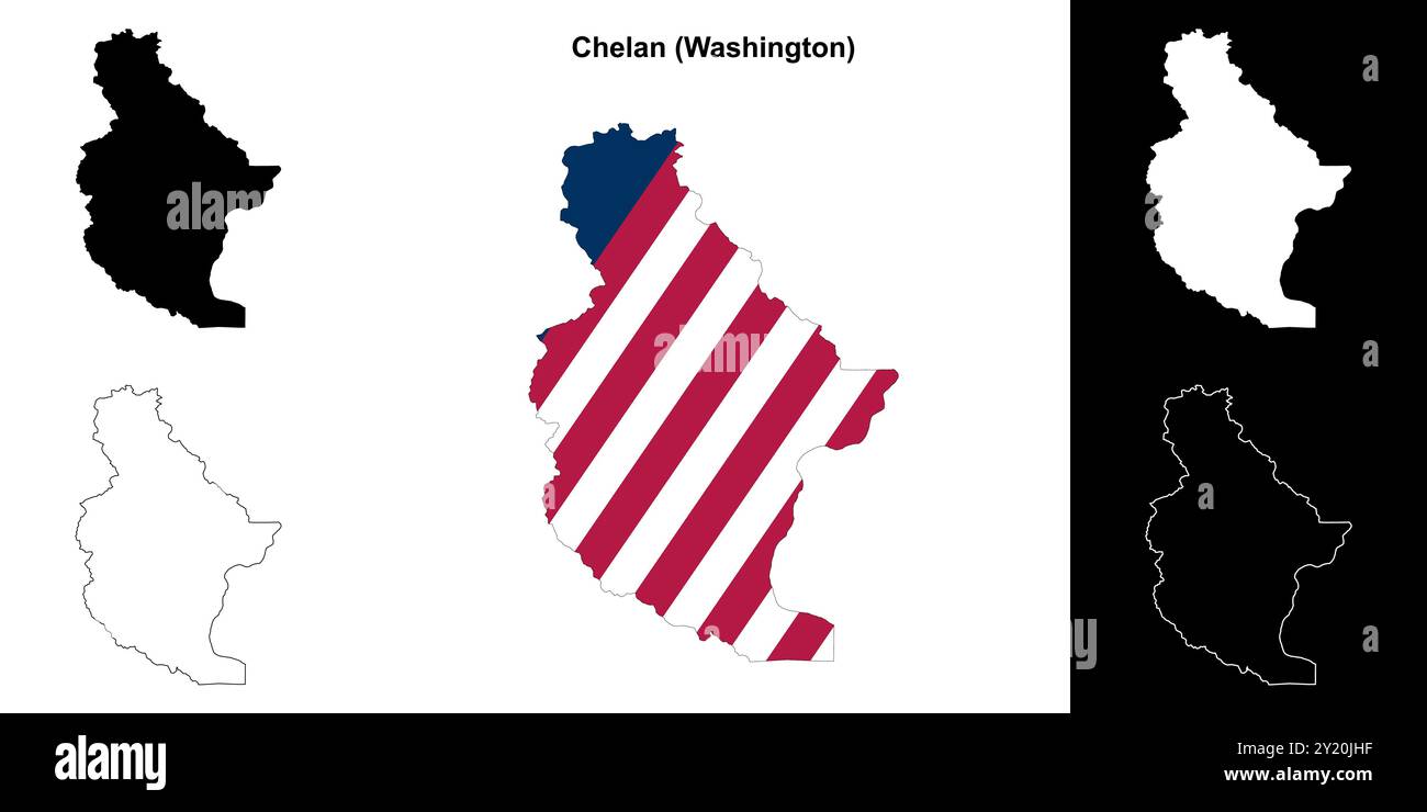 Chelan County (Washington) outline map set Stock Vector Image & Art - Alamy