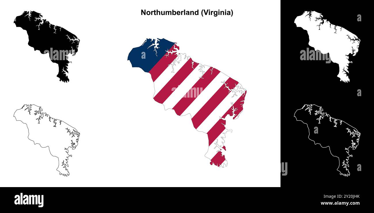 Northumberland County (Virginia) outline map set Stock Vector Image ...