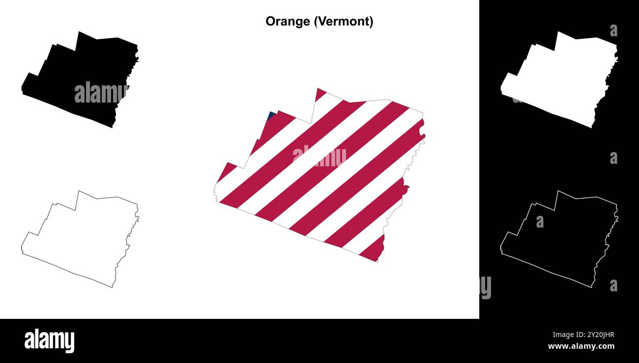 Orange County (Vermont) outline map set Stock Vector Image & Art - Alamy