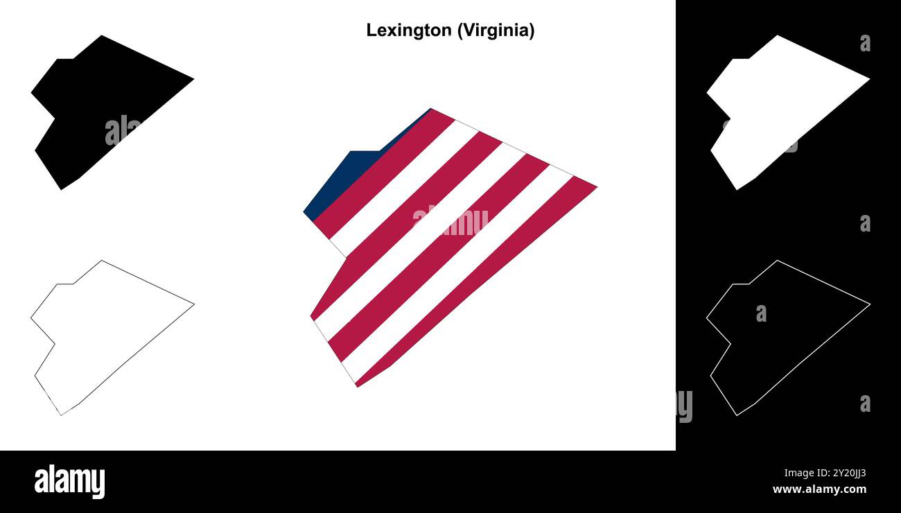 Lexington County (Virginia) outline map set Stock Vector Image & Art ...
