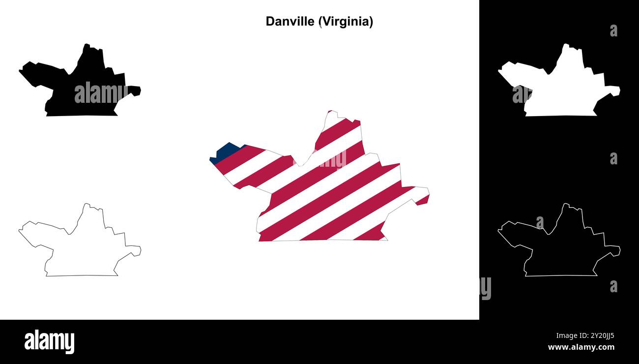 Danville County (Virginia) outline map set Stock Vector Image & Art - Alamy