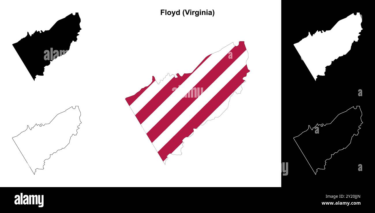 Floyd County (Virginia) outline map set Stock Vector Image & Art - Alamy