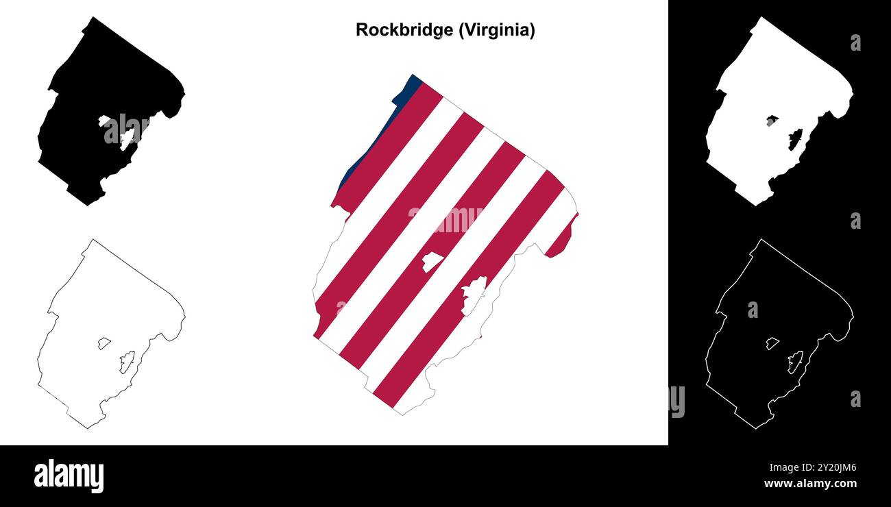 Rockbridge County (Virginia) outline map set Stock Vector Image & Art ...