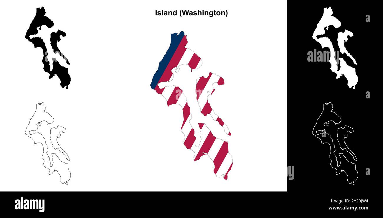 Island County (Washington) outline map set Stock Vector Image & Art - Alamy