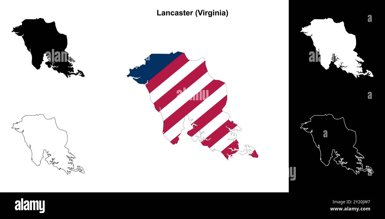 Lancaster County (Virginia) outline map set Stock Vector Image & Art ...