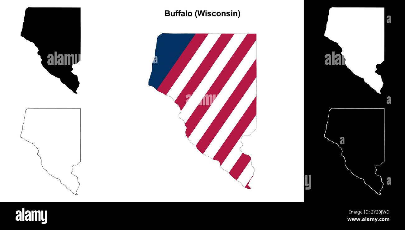 Buffalo County (Wisconsin) outline map set Stock Vector Image & Art - Alamy