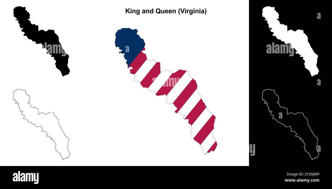 King and queen county map hi-res stock photography and images - Alamy