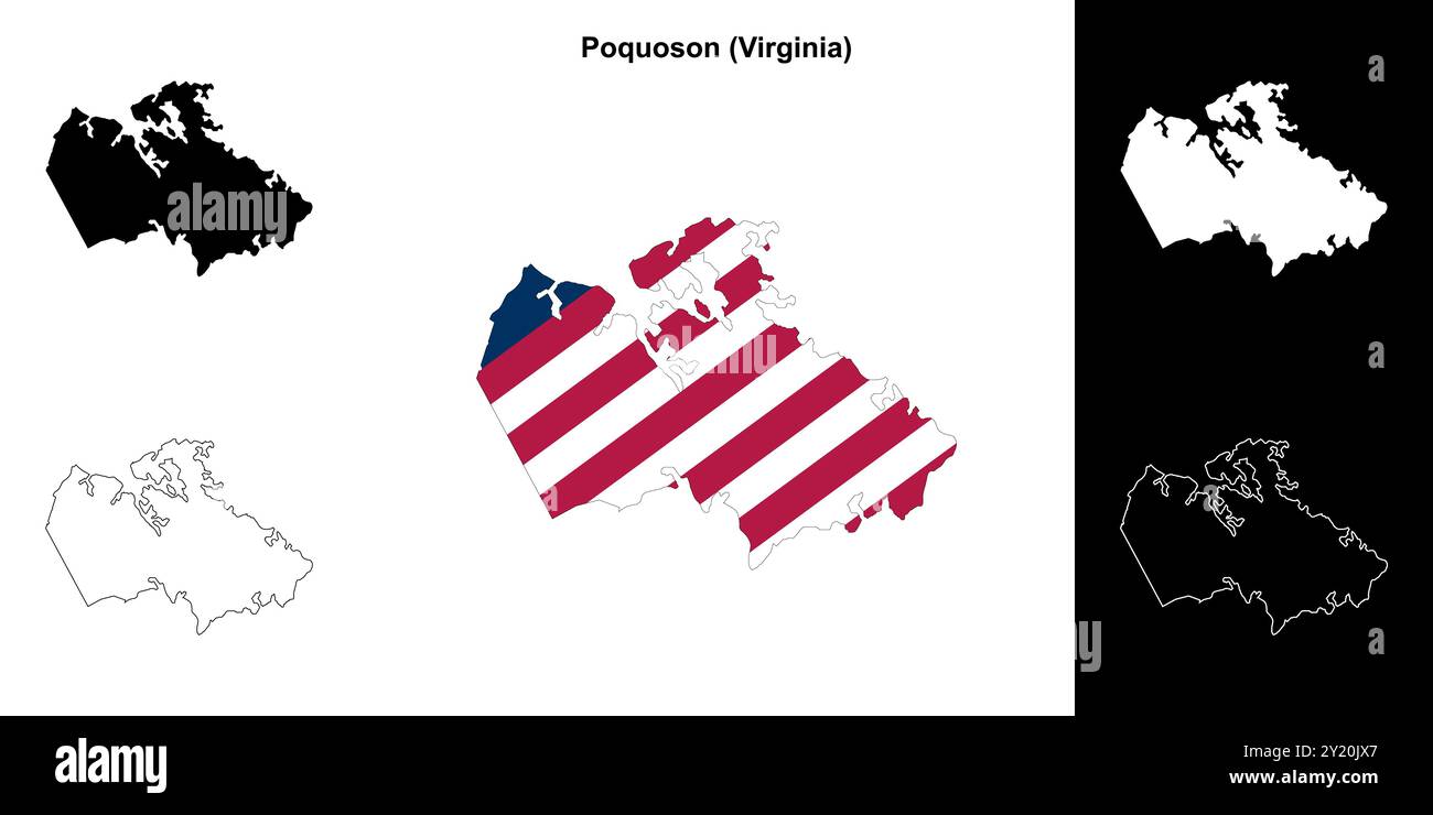 Poquoson County (Virginia) outline map set Stock Vector Image & Art - Alamy