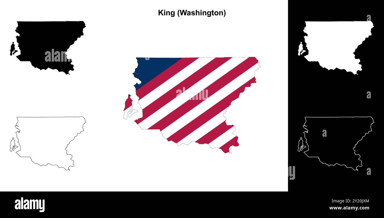 King County (Washington) outline map set Stock Vector Image & Art - Alamy