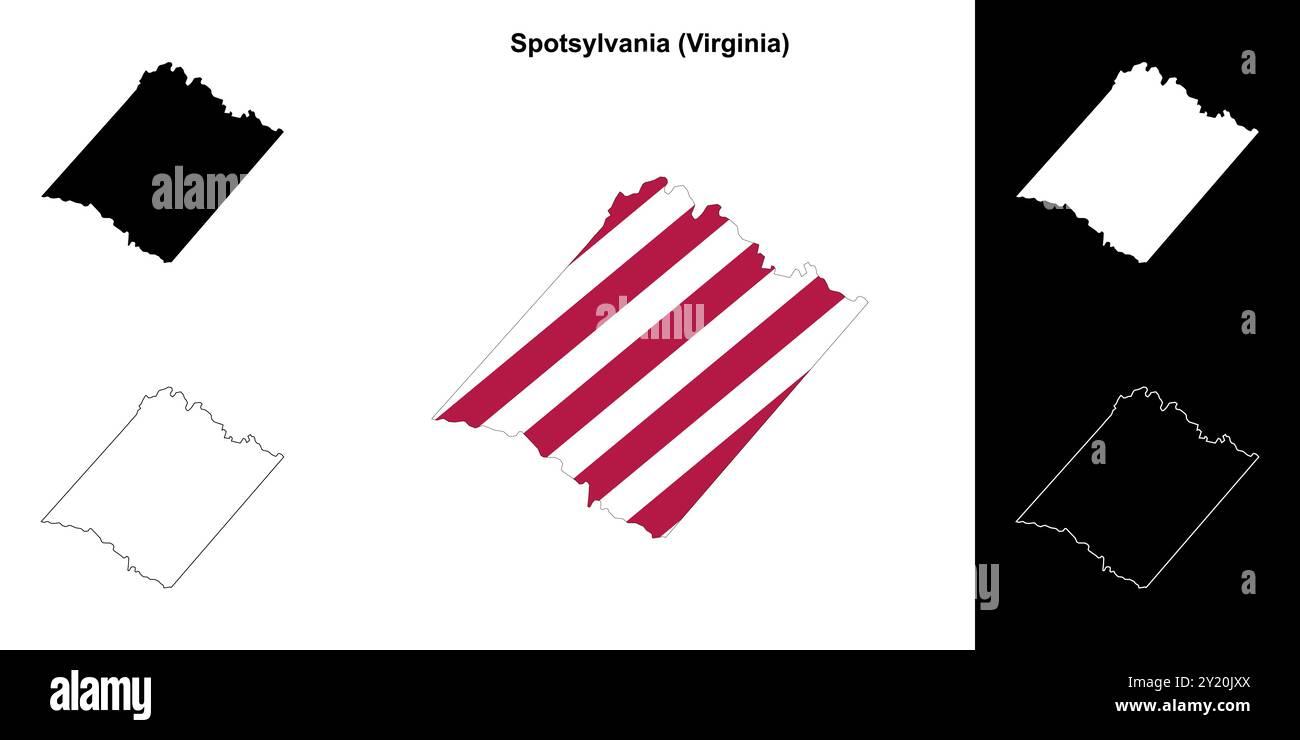 Spotsylvania County (Virginia) outline map set Stock Vector Image & Art ...